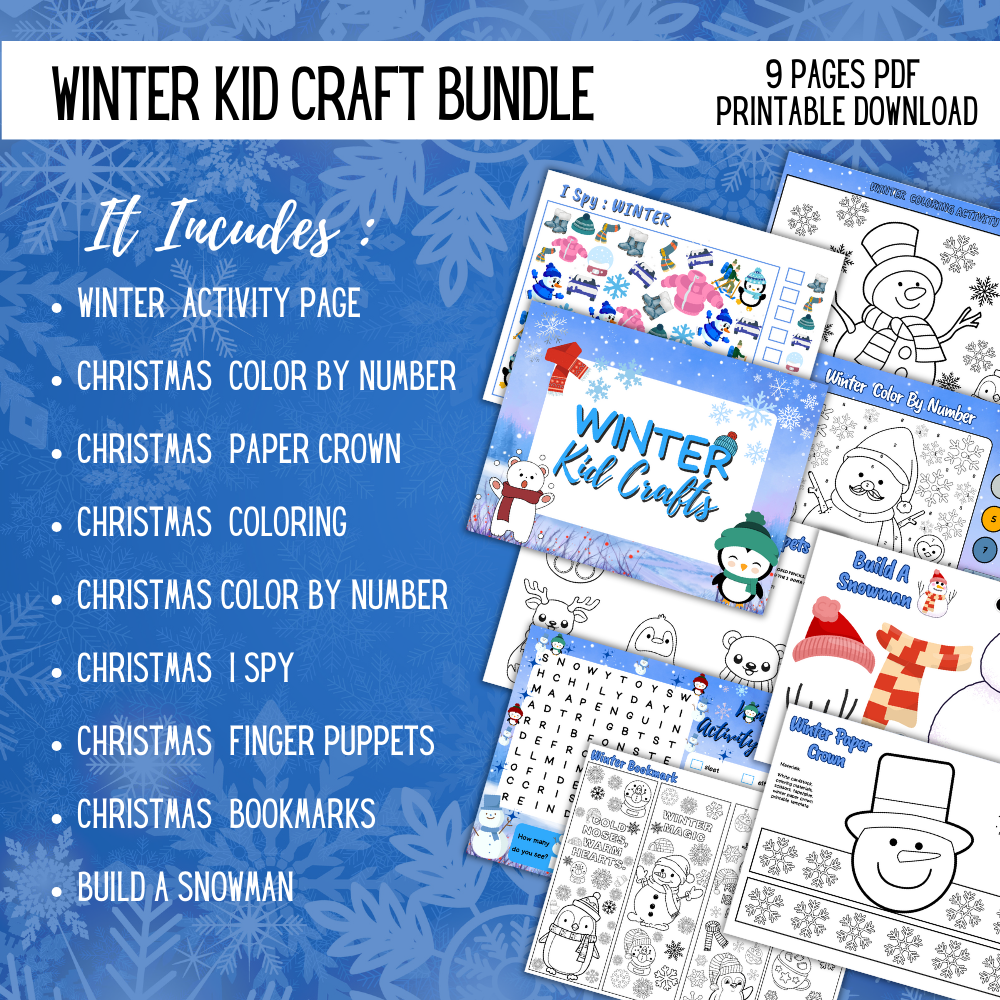 Printable Winter Kid Craft Bundle - INSTANT DOWNLOAD – The Little Shop ...