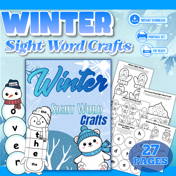 Printable Winter Sight Word Crafts - INSTANT DOWNLOAD – The Little Shop ...