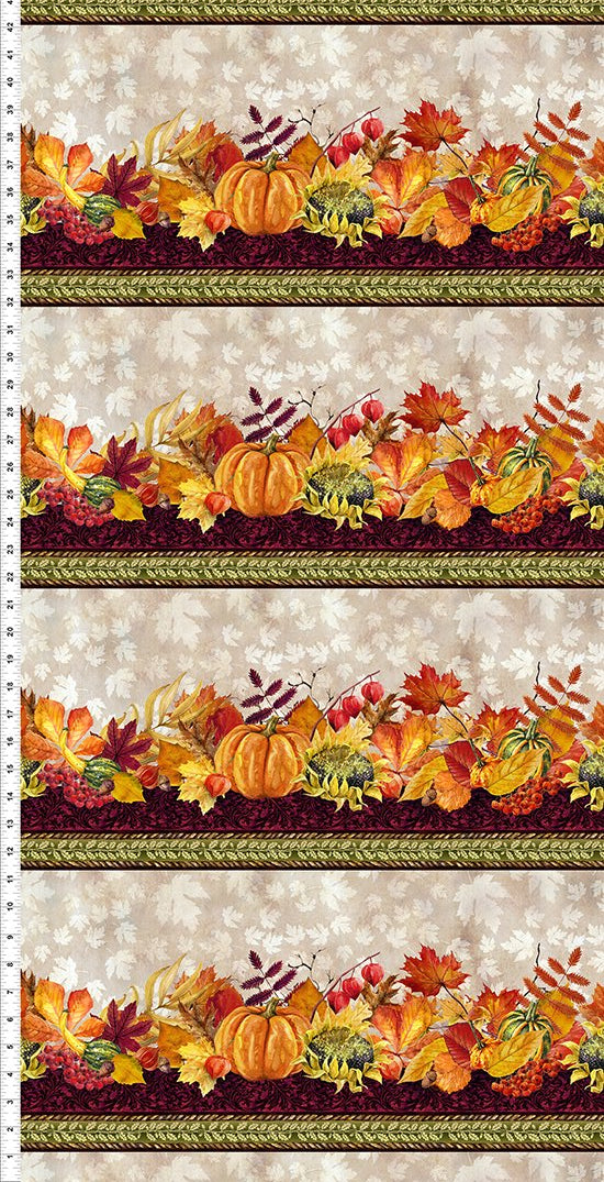 Fabric In The Beginning Celebrate the Seasons Fall Border Stripe 211SE ...