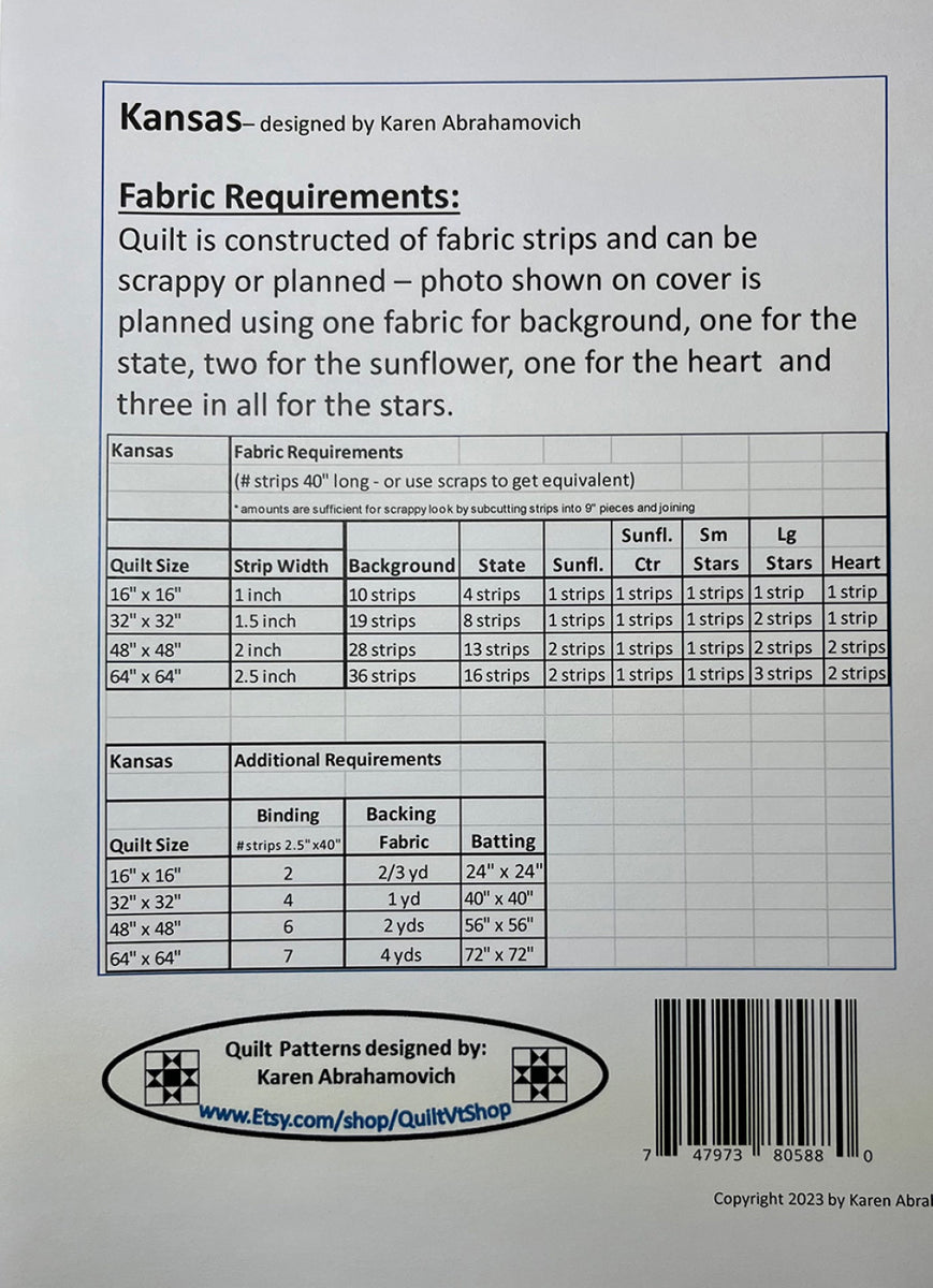 Pattern -Kansas Quilt - KA-016 – The Little Shop of Stitches