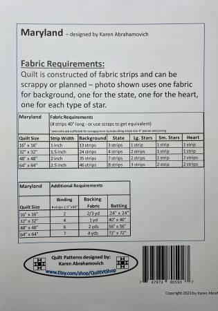 Pattern - Maryland Quilt - KA-020 – The Little Shop of Stitches