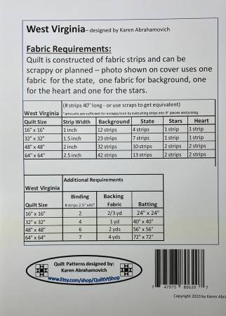Pattern - West Virginia Quilt - KA-048 – The Little Shop of Stitches